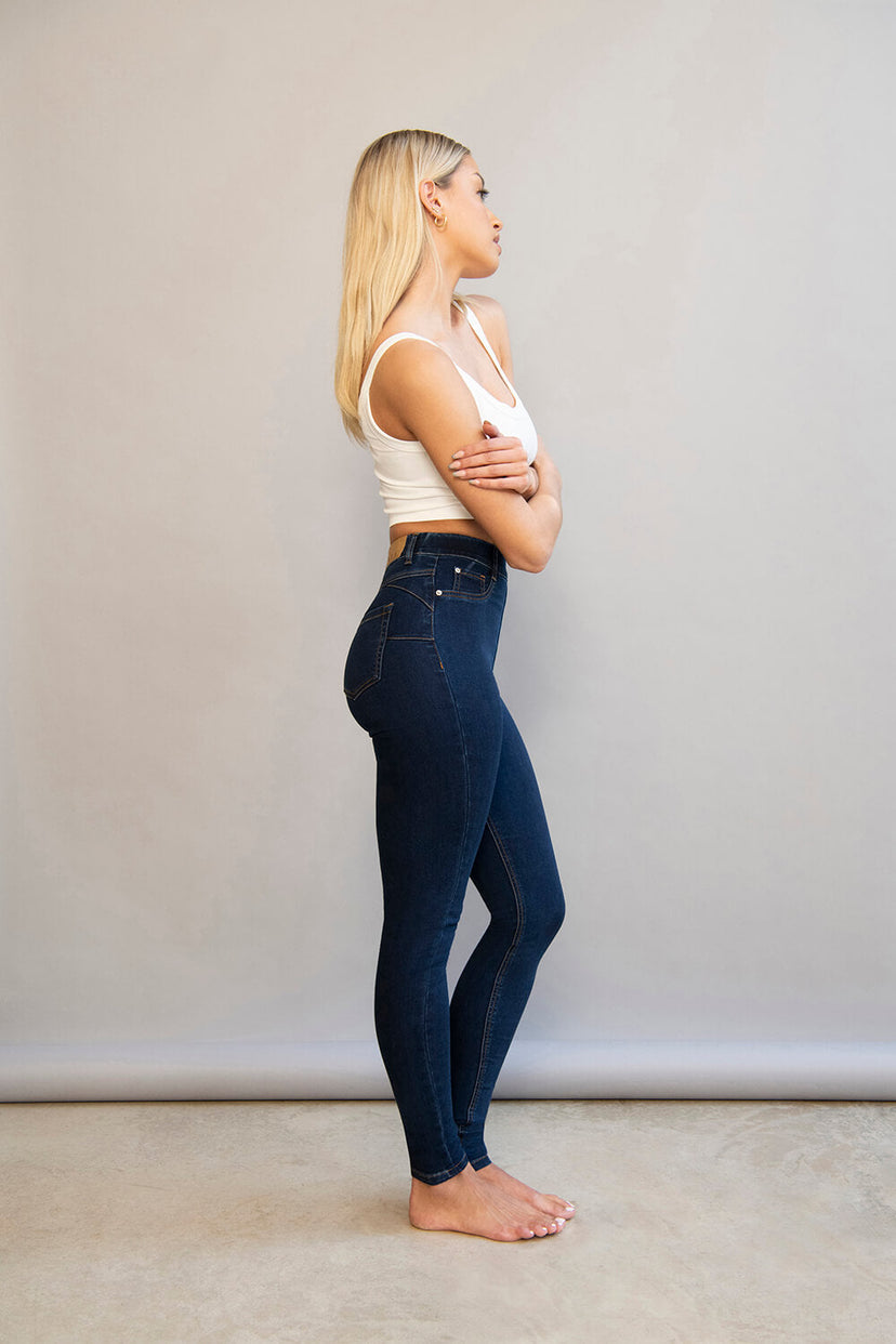 Dark Blue Full Length Jeggings | LOVALL
