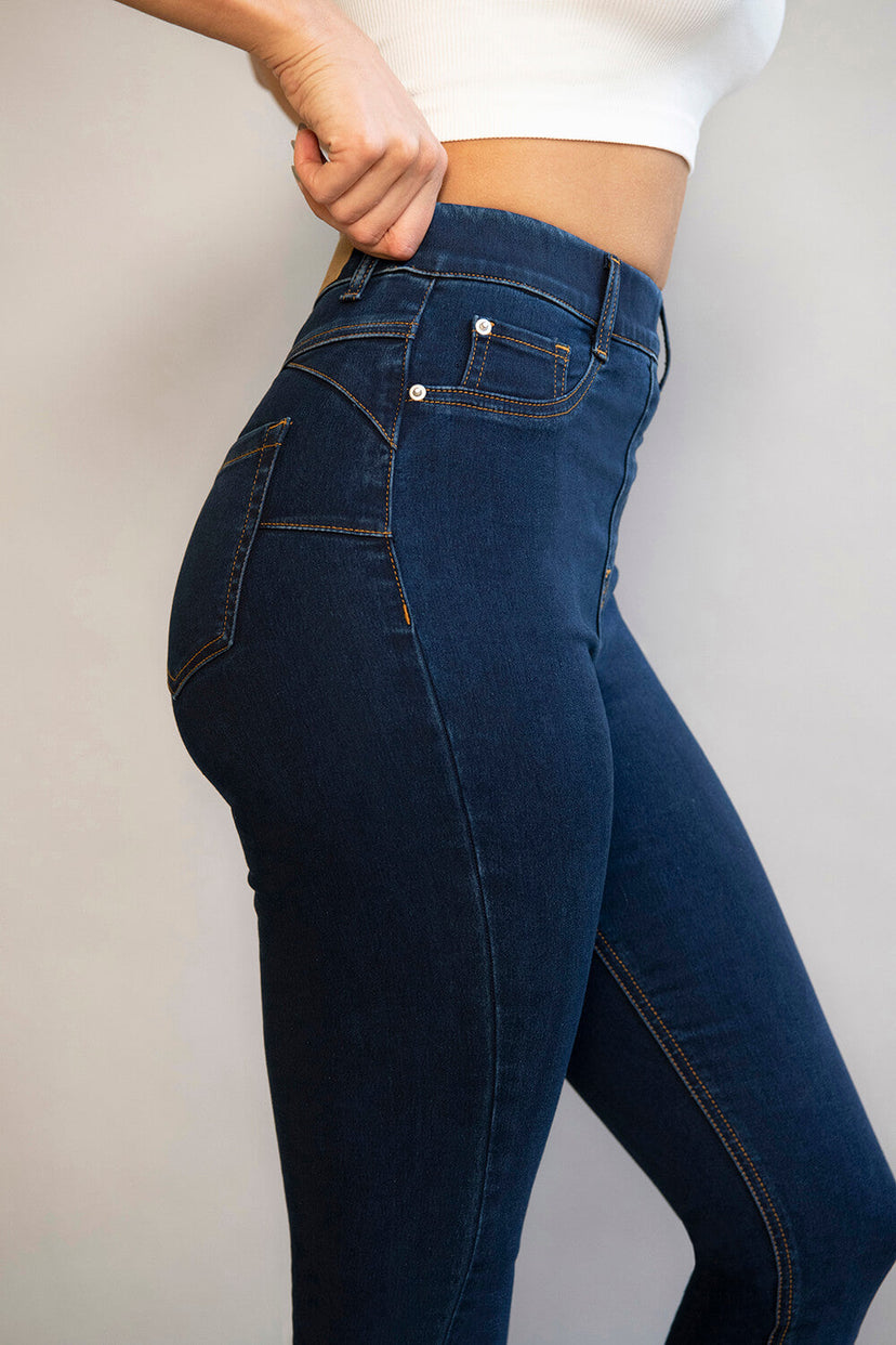 Dark Blue Full Length Jeggings | LOVALL